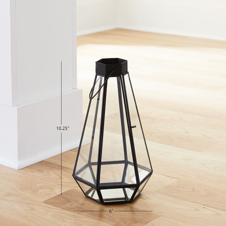 Faceted Glass Metal Lanterns West Elm Uk